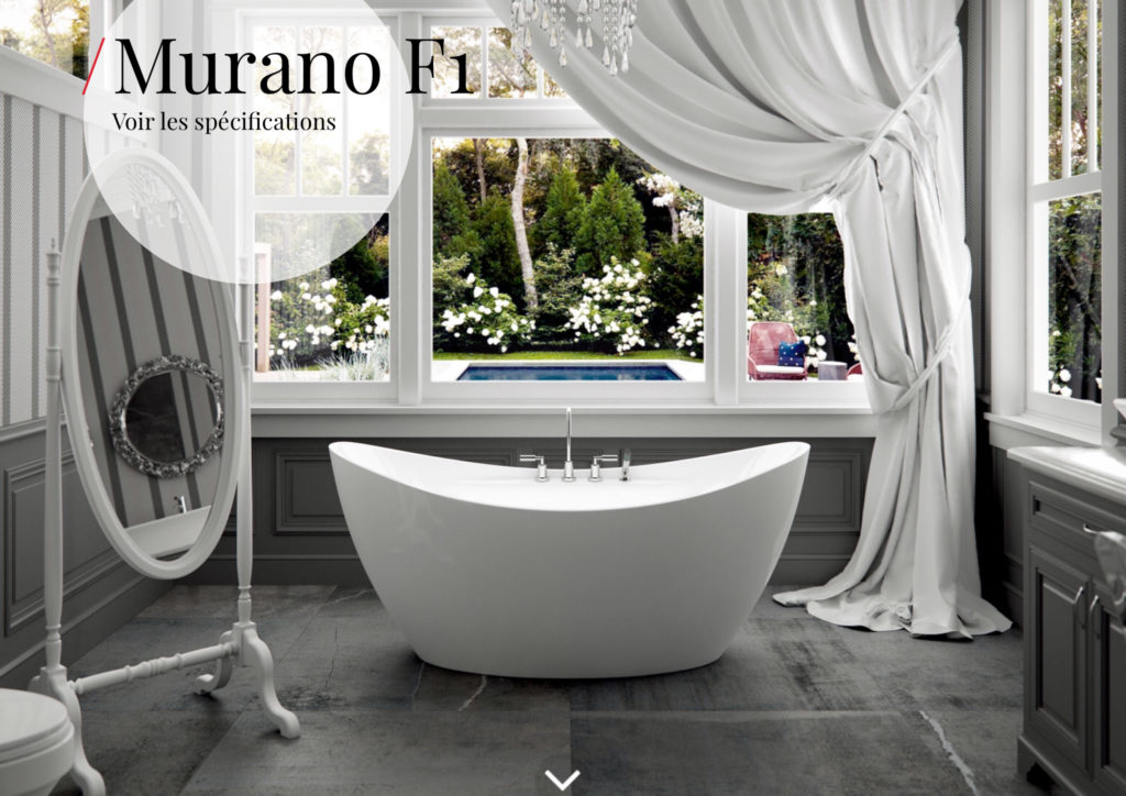 Produits Neptune - Murano F1 - Bain autoportant en acrylique ...